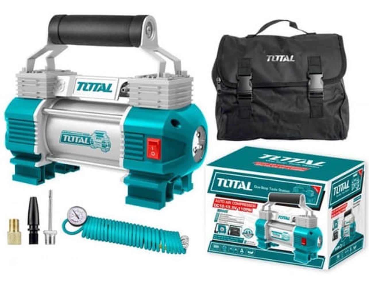 Compresor De Aire Total Doble Piston 120 Psi Inflador Auto 4x4