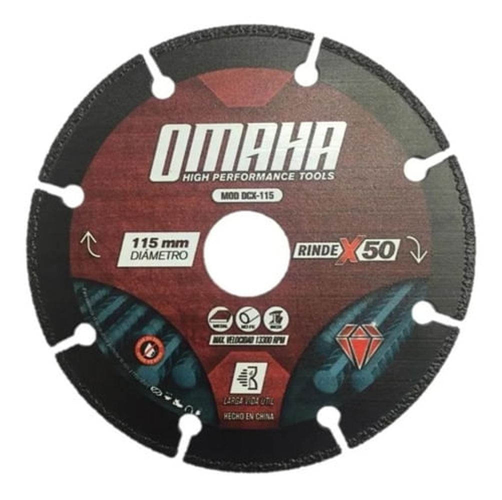 Disco Diamantado 115mm Corte Omaha Dcx-115 Metal Diamantado 1000 Cortes