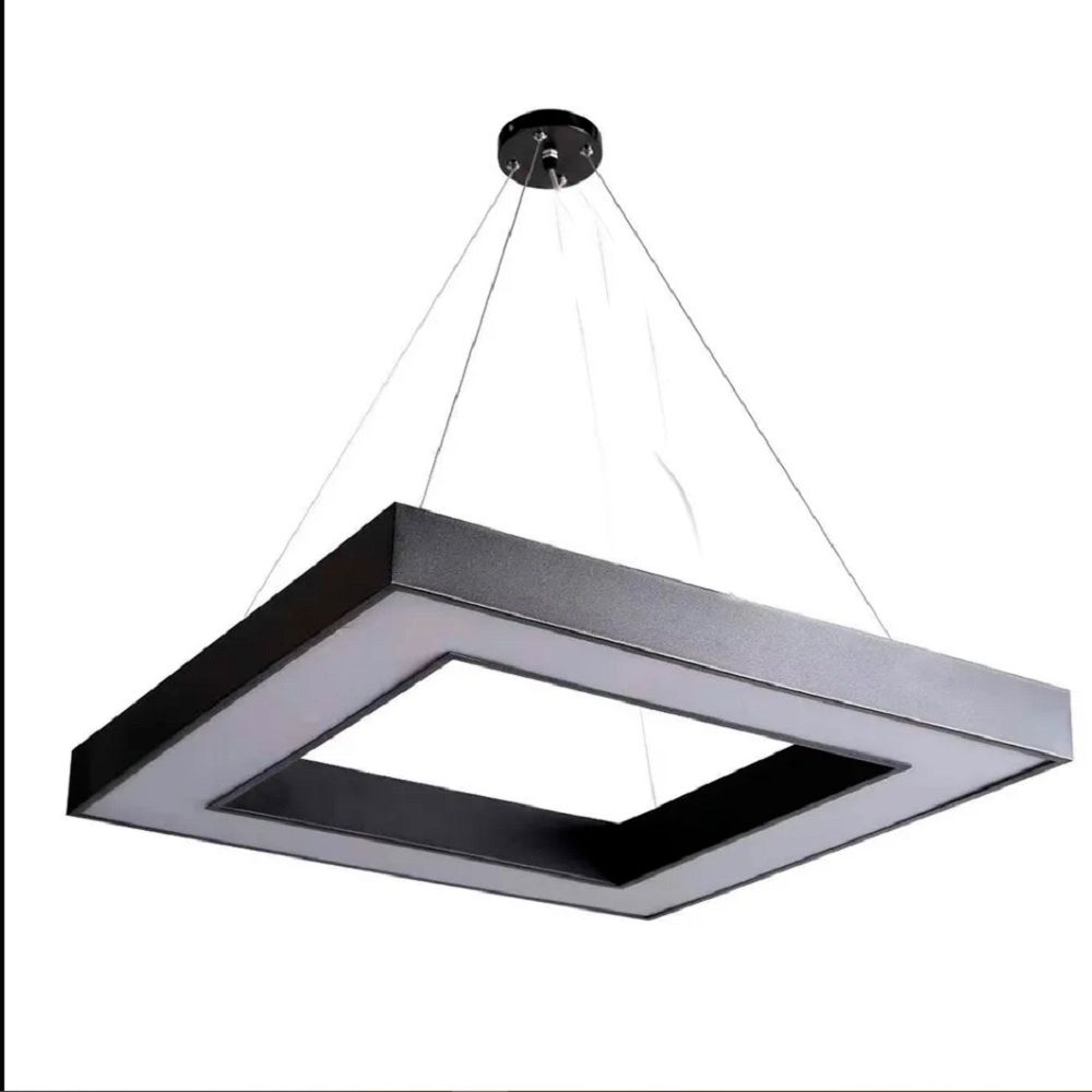 Colgante Led Cuadrado 40w 60 cm Negro Cálido