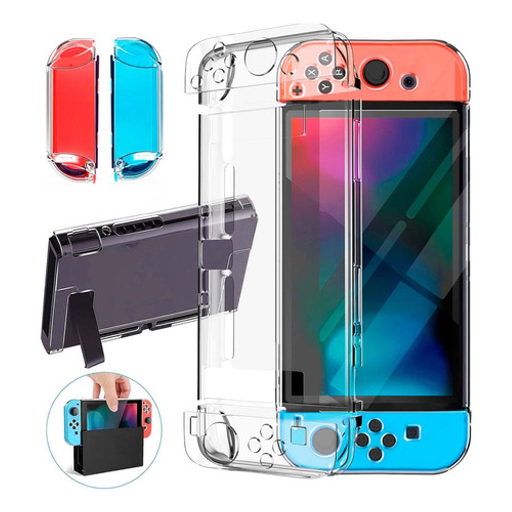 Funda Crystal Protector Acrilico Transparente Para Nintendo Switch Con Cuatro Tapas Dehuka