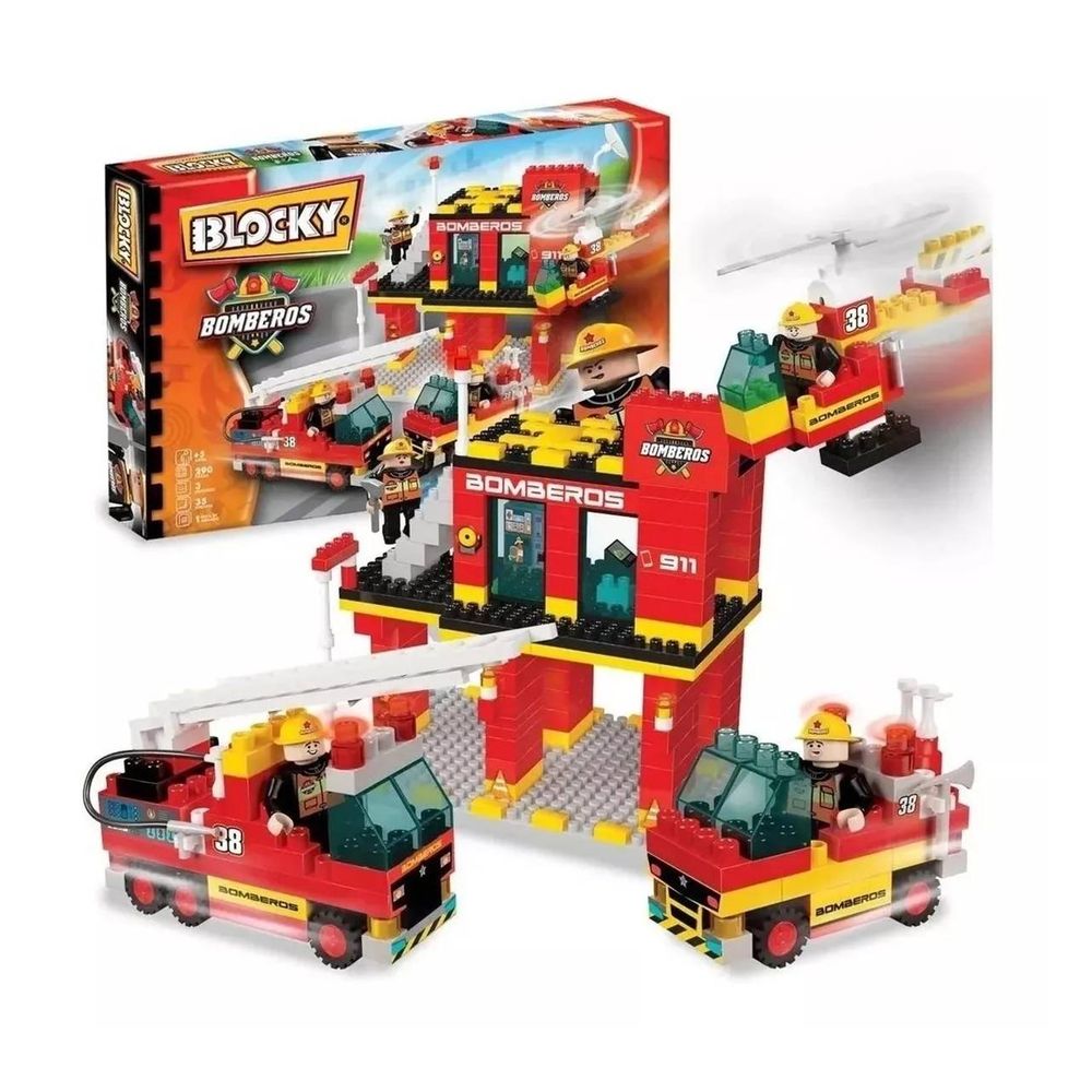 Bloques Bomberos Estación Central 290 Piezas Blocky