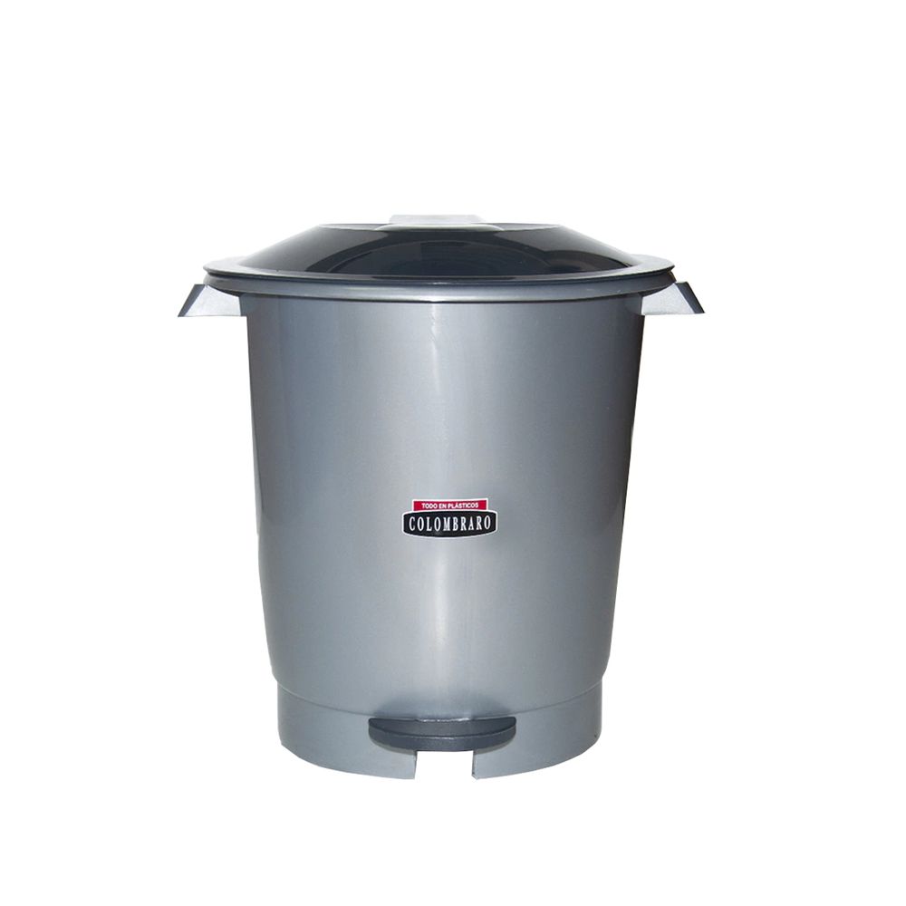 Tacho de Basura con Tapa a Pedal 12 Lts Gris - Colombraro