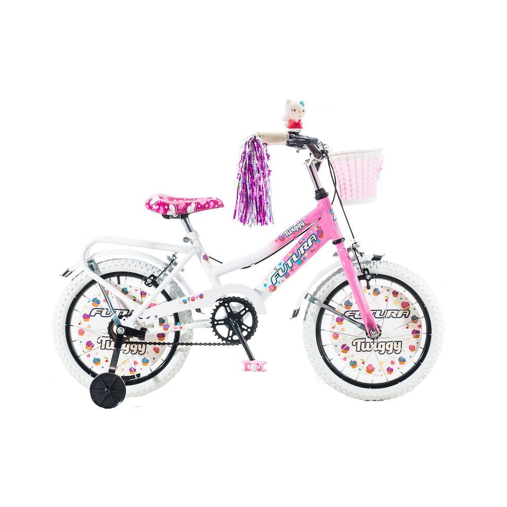 Bicicleta BMX Twin Rosa con Canasto y Portamuñeca R. 16"