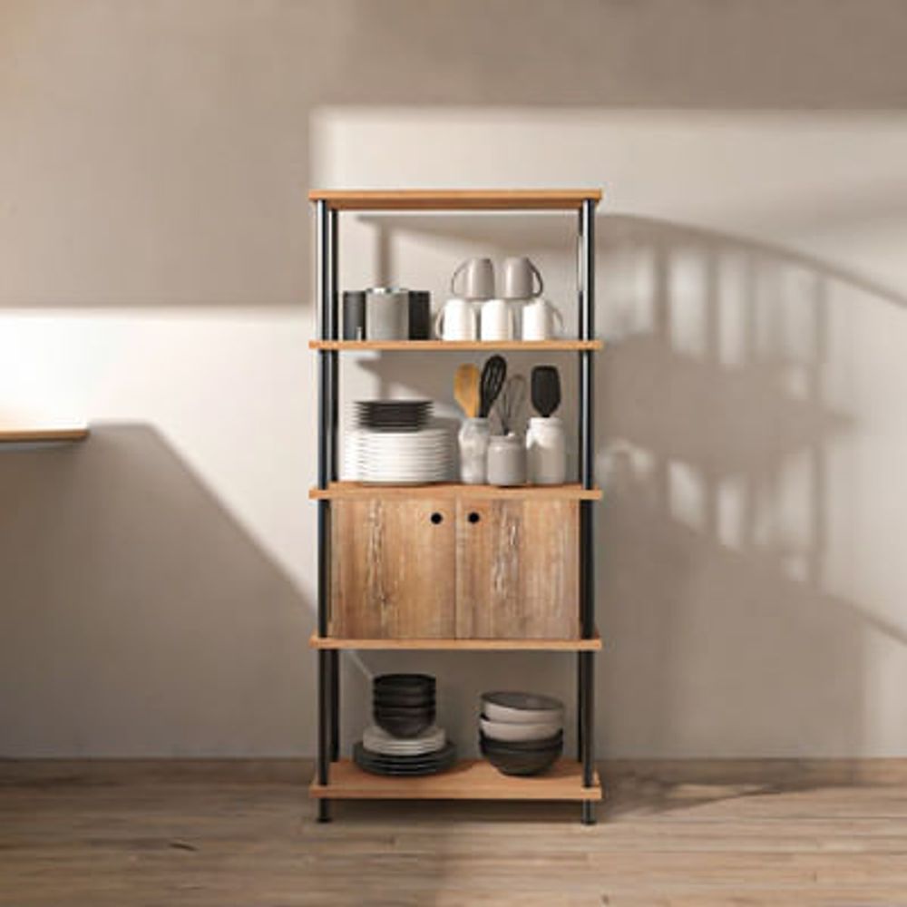 BIBLIOTECA 147CM + MÓDULO. 68 x 30 x 147 cm. Color ROBLE ATAKAMA