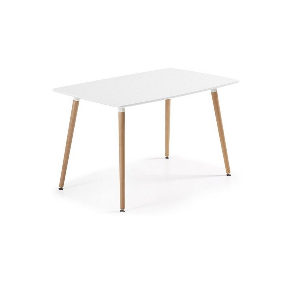 Mesa Eames Rectangular Pata Madera Blanca