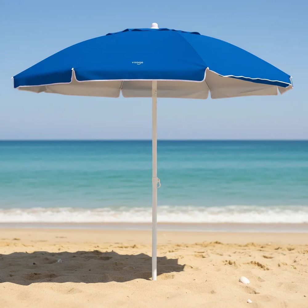 Sombrilla Playera Jardin Vonne Azul 2.5m Blanco