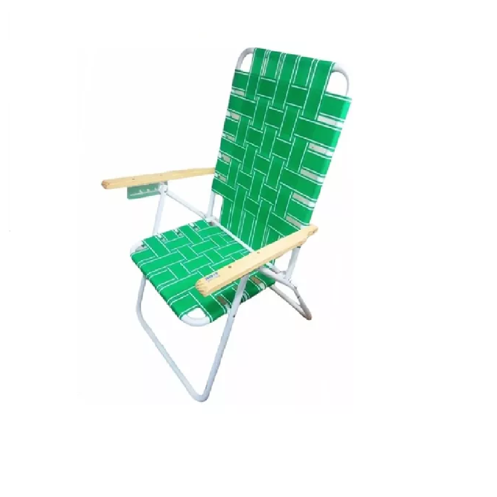 Reposera Plegable Descansar 5 Posiciones de Aluminio Verde/Blanco