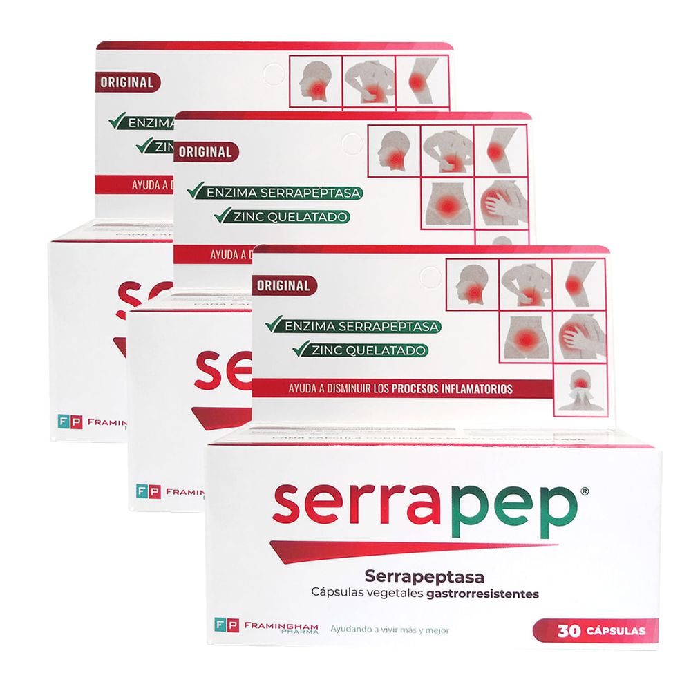 Suplemento Serrapep Gastrorresistentes x 90 Cápsulas