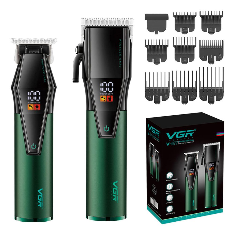 Cortadora Pelo Trimmer Profesional Set 2 en 1 VGR V-677 Usb