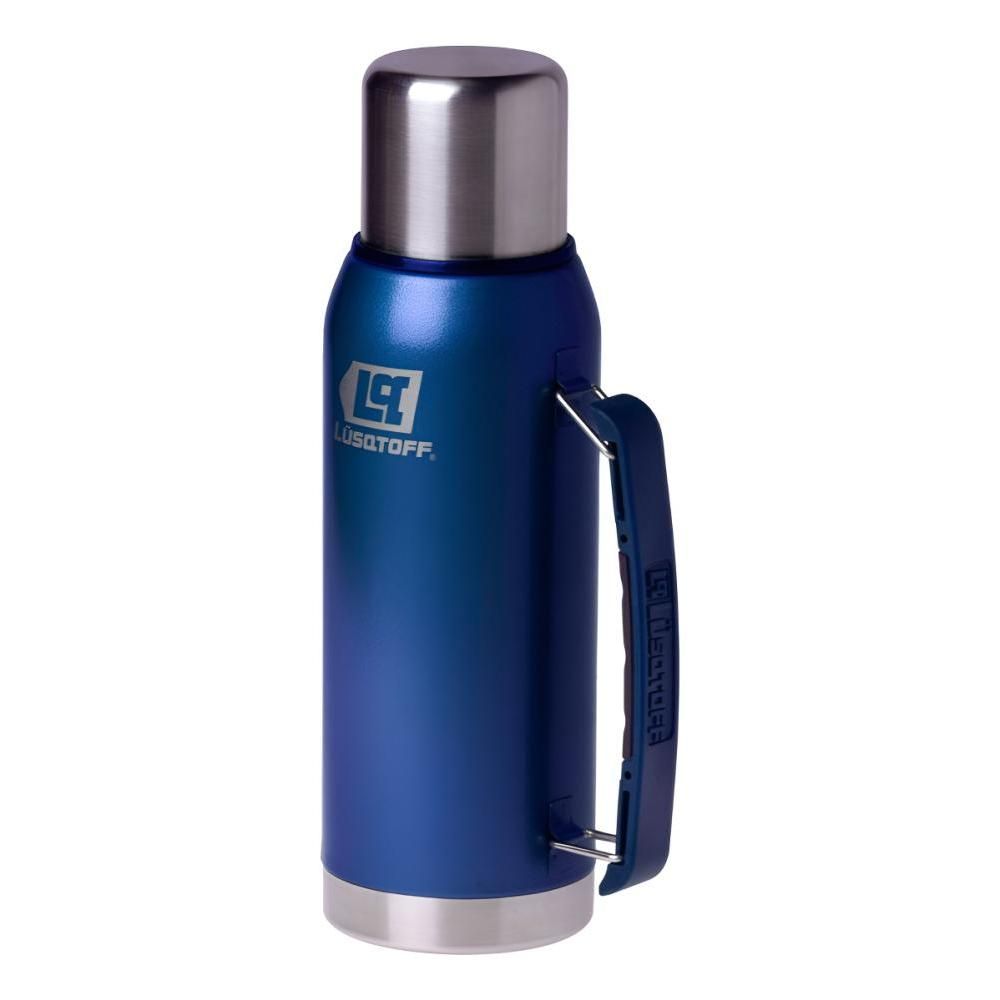 Termo Clasico Con Manija 1 Litro Acero Inoxidable Color Azul