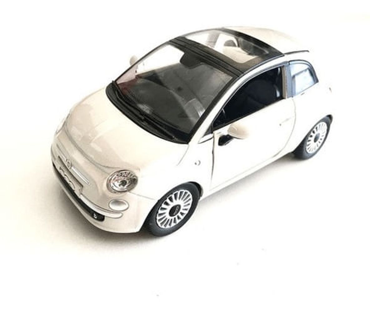 Auto new ray fiat 500 1:24 blanco