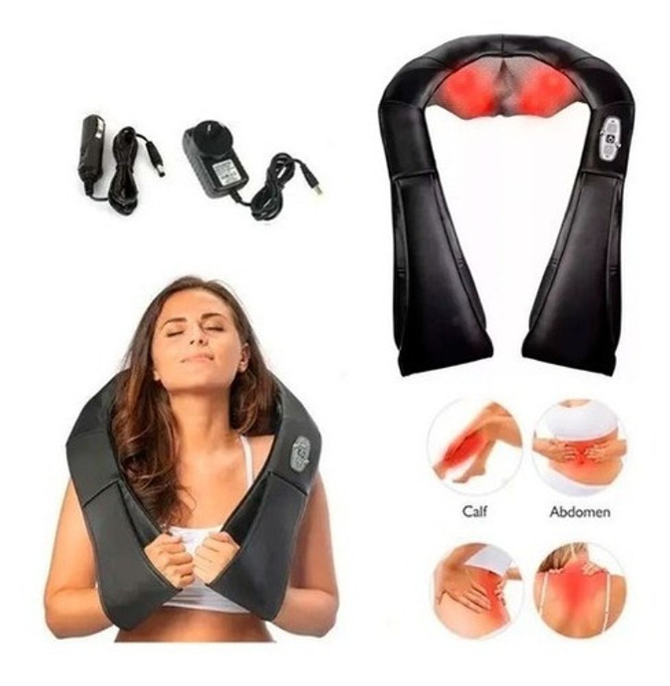 Masajeador Cervical Espalda Cuello Hombros Piernas Rodillos
