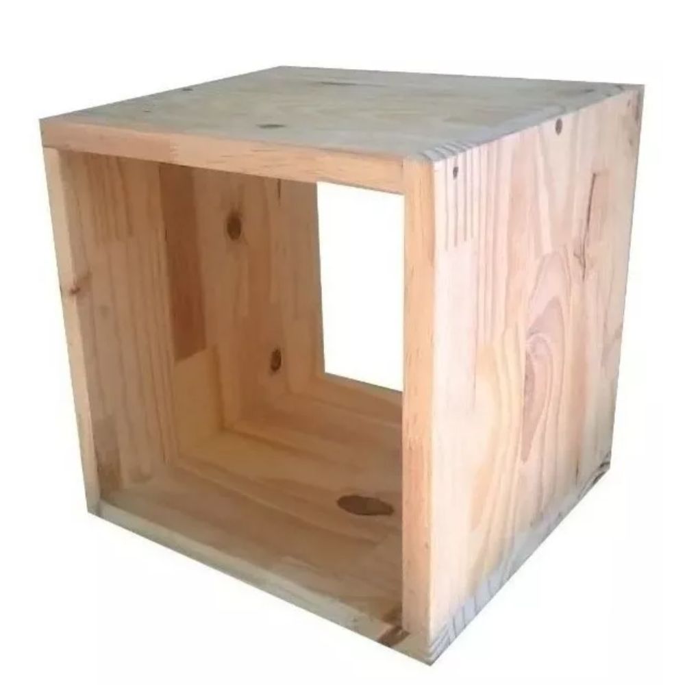 Cubo De Madera Pino 30x30x30 Deco Muebles Especiales