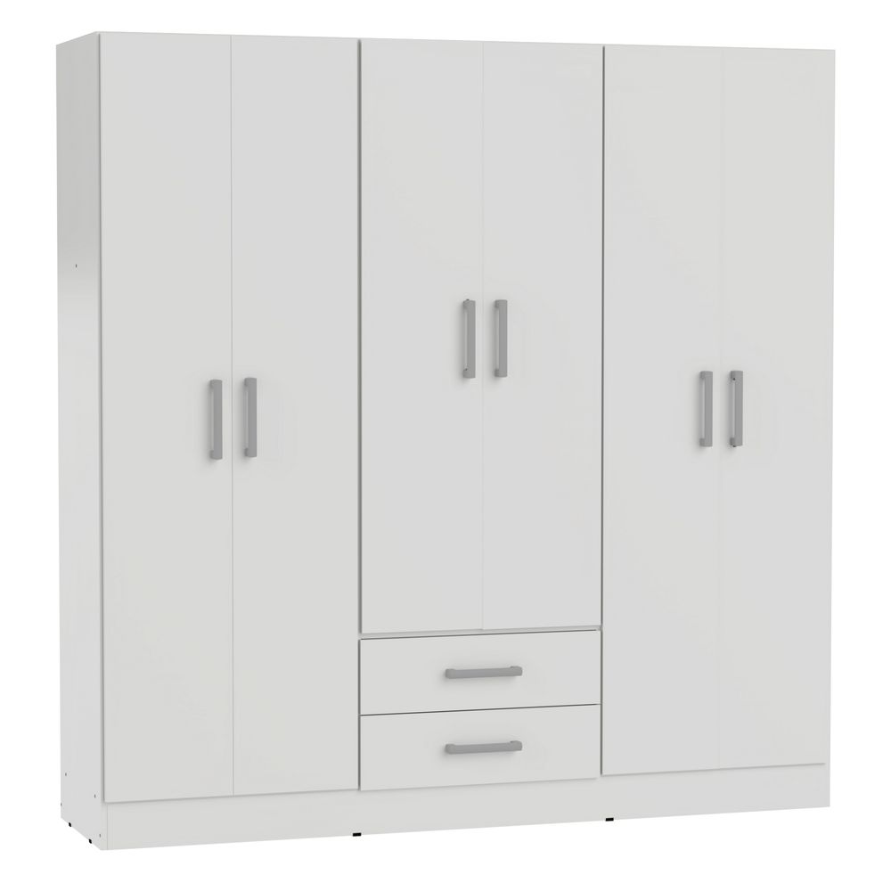 Placard Bahia 180cm 6 Puertas 2 Cajones Orlandi - Blanco