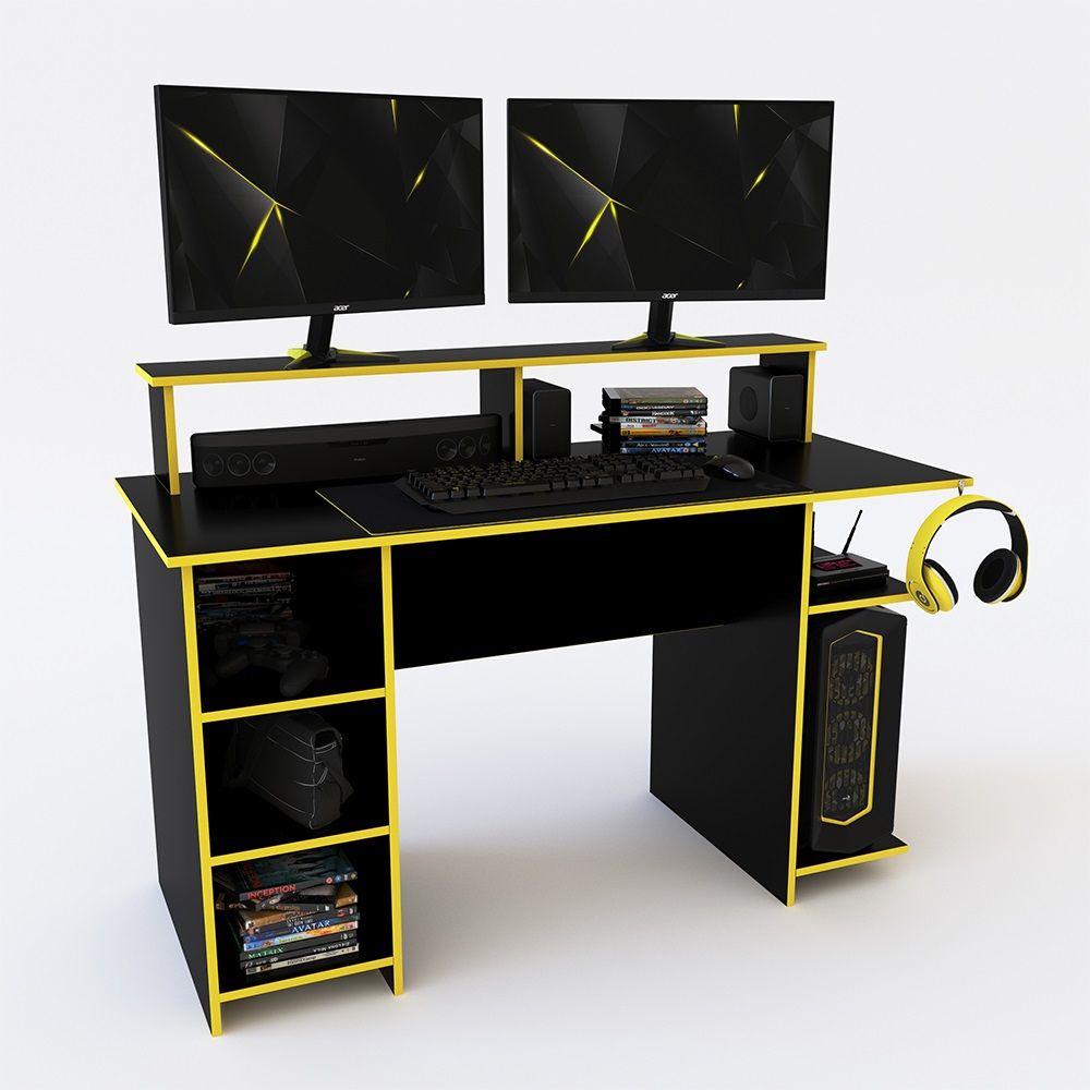 Escritorio Gamer Delos DGA02 Negro Y Amarillo