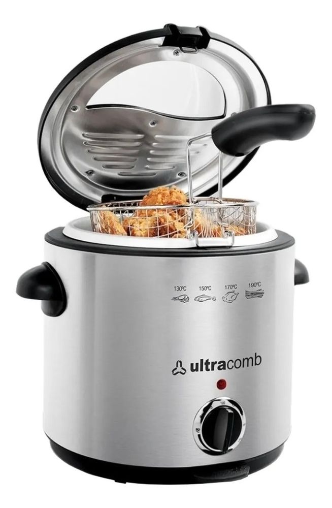 Freidora Eléctrica Ultracomb Fr-8301 1.5l Plata 220v