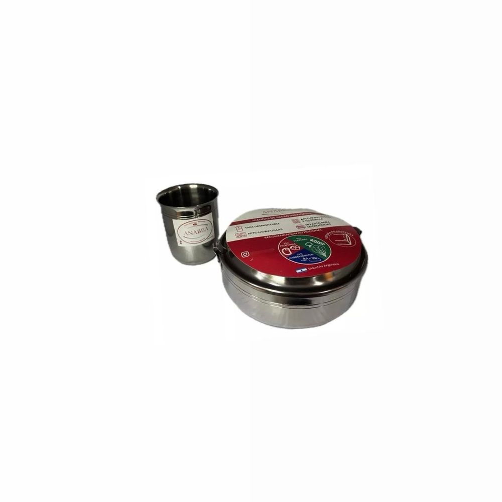 Kit De Vianda 16 Cms Y Vaso 10 Cm Acero Inoxidable Anabea