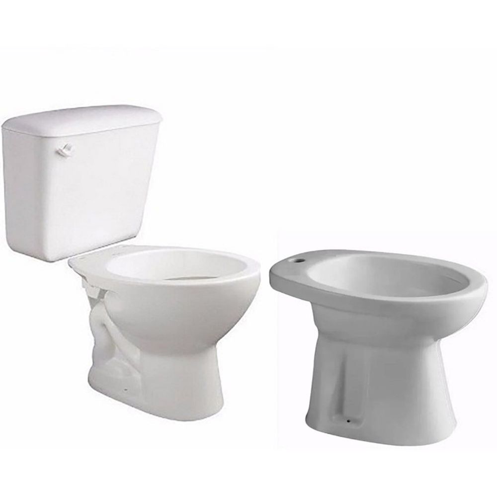 Combo Ferrum Andina Inodoro Corto Depósito A Codo Y Bidé 1Ag