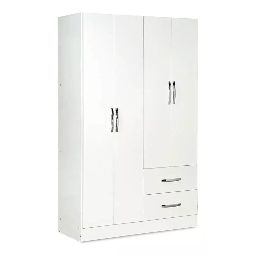 Ropero 4 Puertas 2 Cajones Máximo Family Melamina Blanco