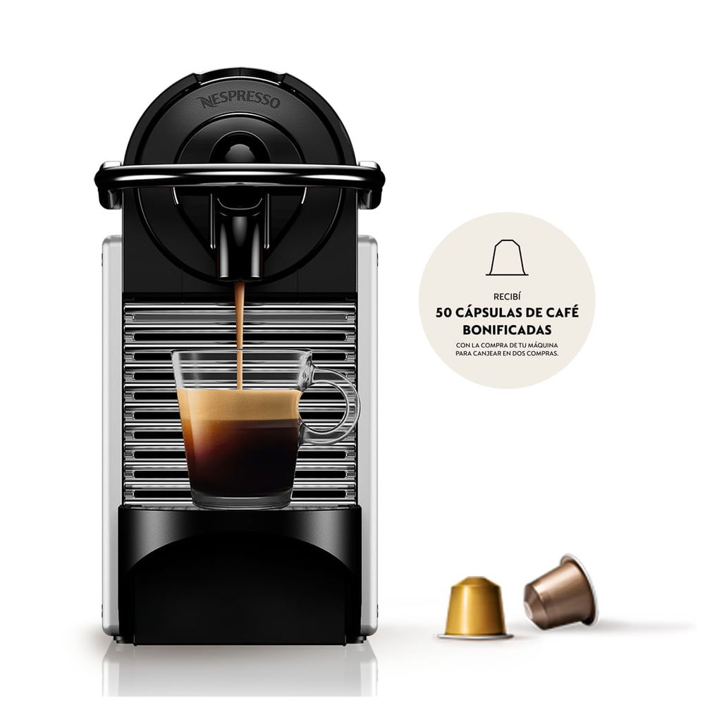 Cafetera Nespresso Pixie Silver Curva D62-AR-SI-NE