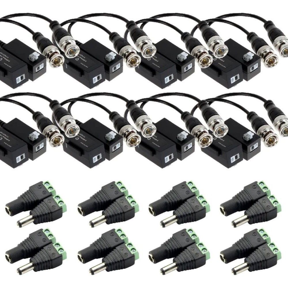 Kit x8 Par Balun + Conectores Macho y Hembra