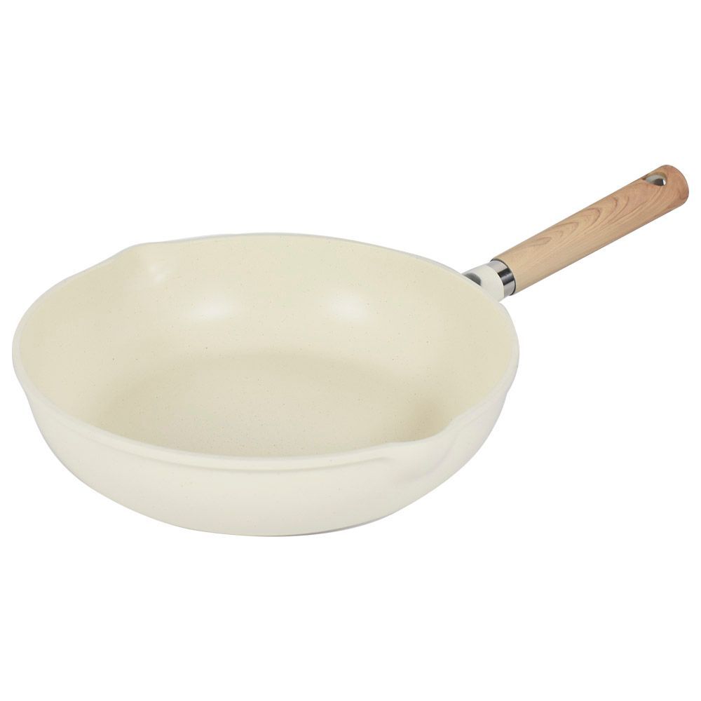 Sartén Antiadherente Carote 28cm Crema Mango de Madera