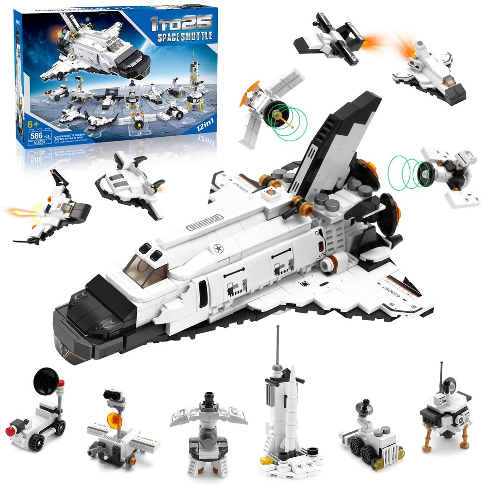 Kit aeroespacial 25 en 1 Building Toy Space Shuttle para niños de 6 años
