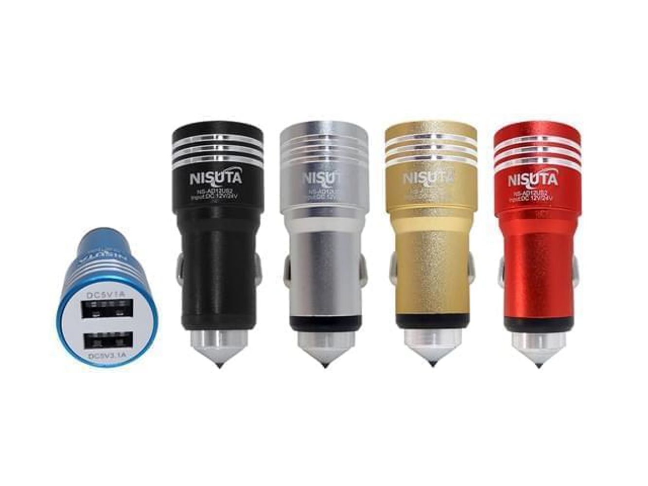 Cargador USB Doble para Auto 12V/24V a 5V 3.1A Nisuta NSAD12US2 Negro