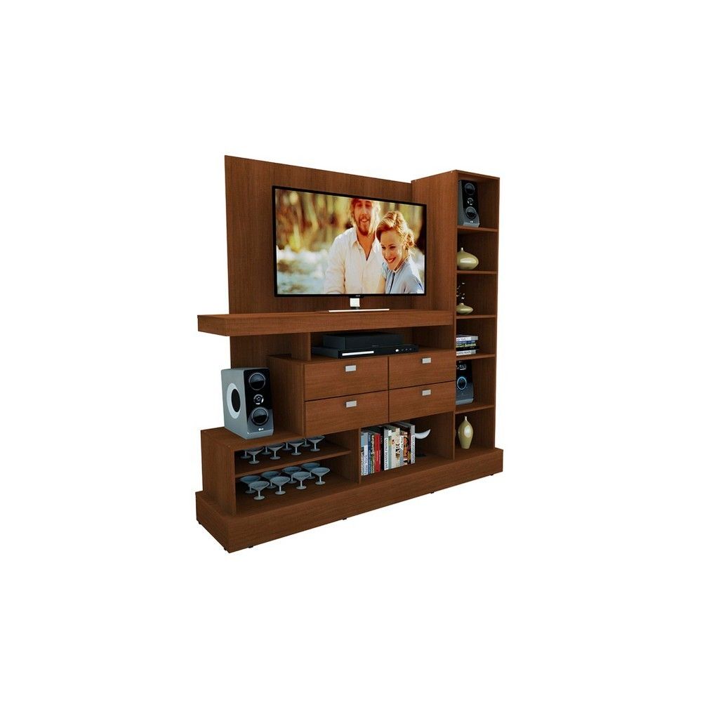 Modular tv lcd led centro entretenimiento 1.80m Tabaco