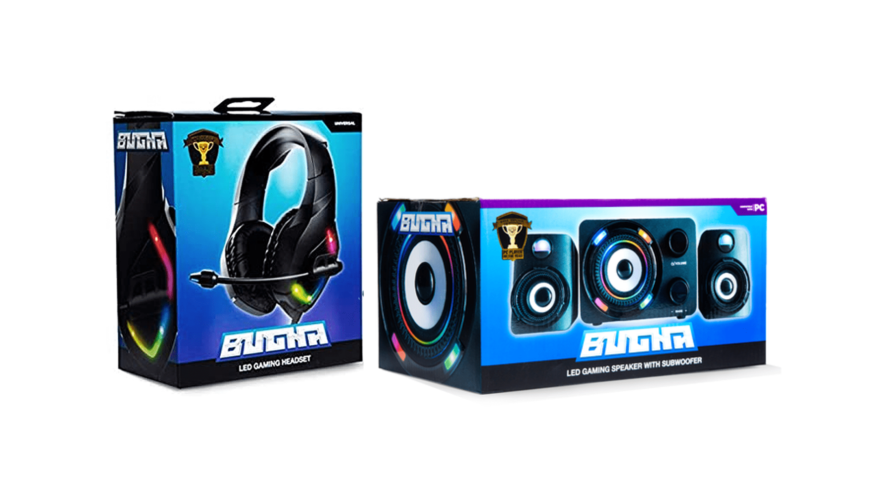 Combo Speakers y Auriculares Gamer Bugha