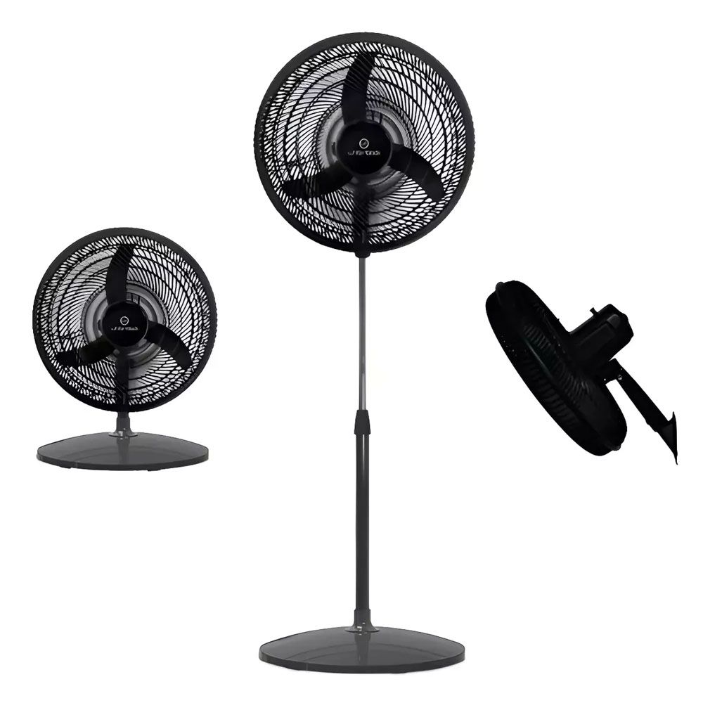 Ventilador De Pie Whitenblack 18 Aspas De Metal Vpwb18m