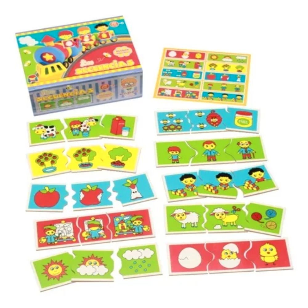 Las Secuencias - 10 Puzzles De Madera -banquito Argentino