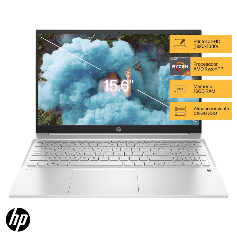 Notebook HP AMD Ryzen 7 15,6" 16GB 512GB SSD 15-EH3006LA