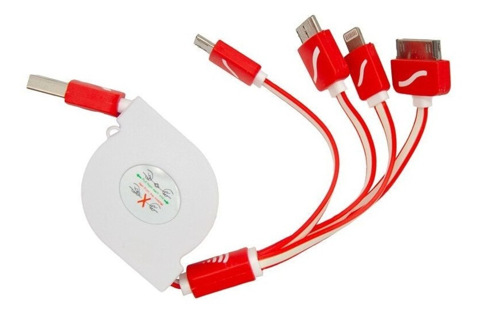 Cable Cargador Retráctil Multipuerto Colores