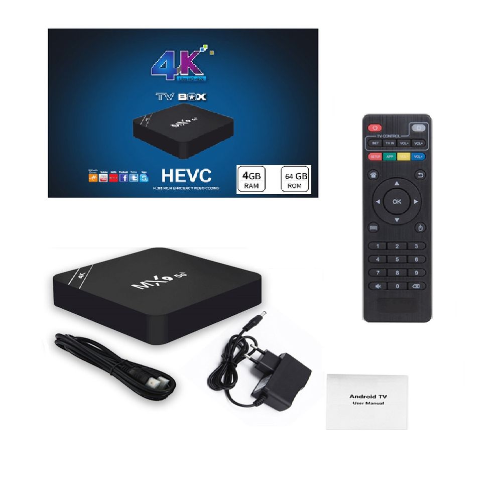 Convertidor Smart Tv Box 4gb Ram 64gb Rom 4k Android IOS + Control