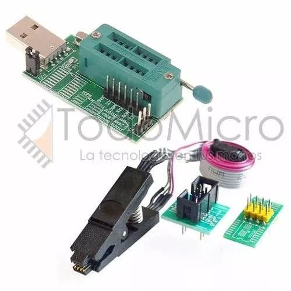Combo Programador Usb Ch341a + Pinza + Cable. Bios Eeprom