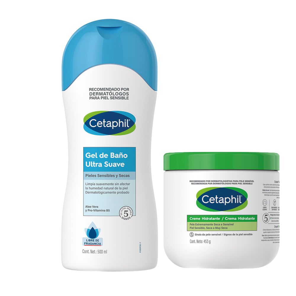 Cetaphil Set Gel Baño Hidratante 500ml + Crema Piel Extra Seca 453gr