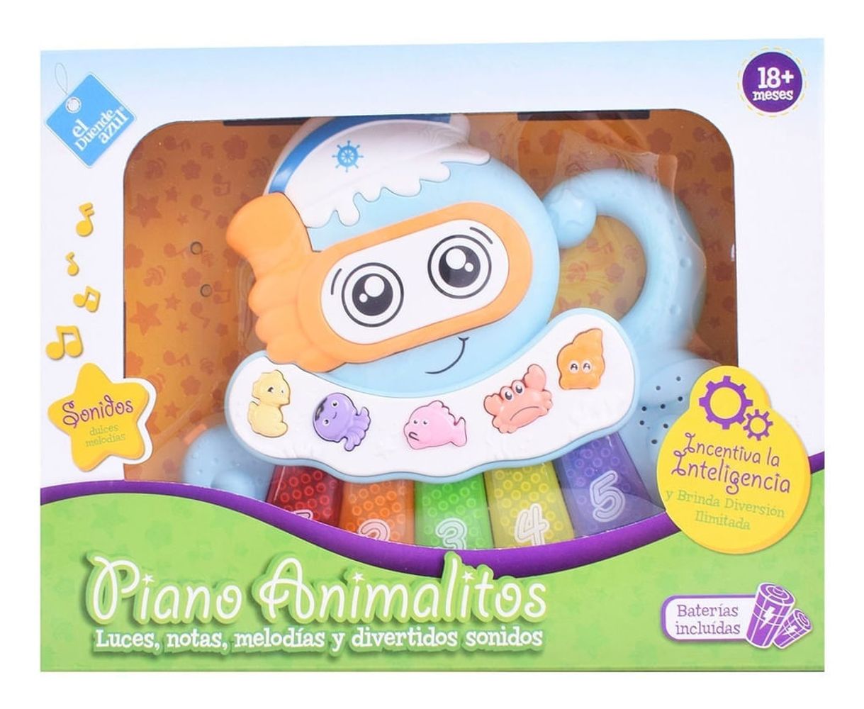 Piano Animalitos Con Luces Y Sonido El Duende Azul 7538 Pulpo
