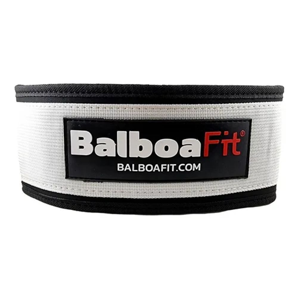 Cinturon Fuerza Recto 4 Pulgadas Balboafit Gimnasio Lumbar Blanco L