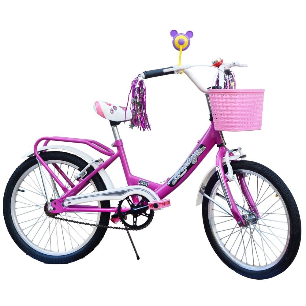 Bicicleta Flower Rodado 20 Jvk Bikes Paseo Color Rosa