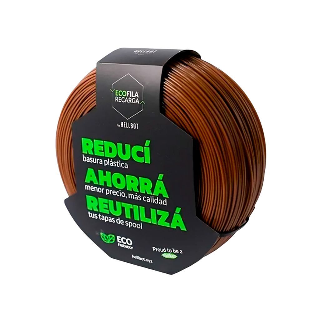 Filamento 3d Pla Hellbot Ecofila Recarga Marrón