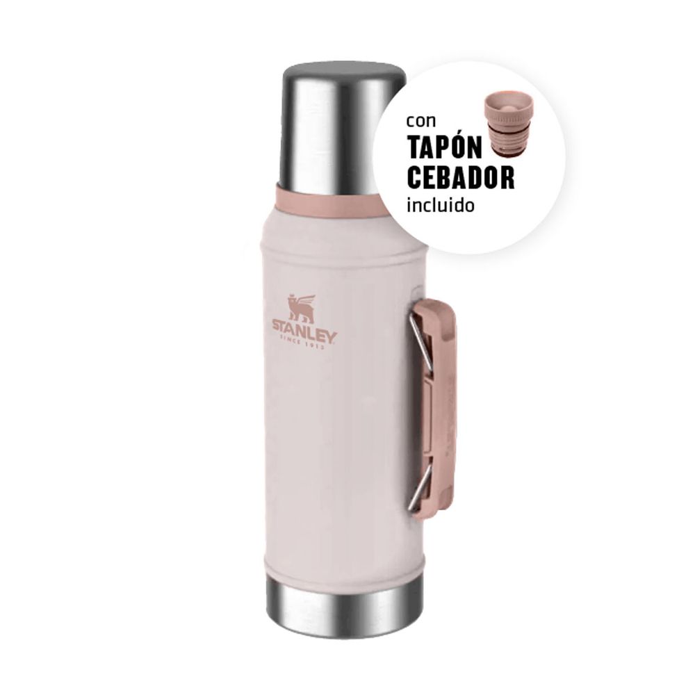 Termo Stanley Classic 950 Ml Rose Quartz Asa Plegable c/ Tapón Pico Cebador