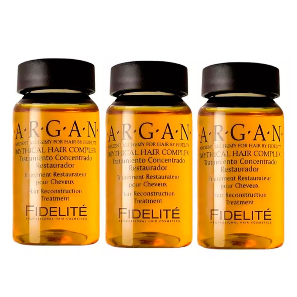Fidelite 3 Ampollas Argan Tratamiento Cabello Seco Reparador