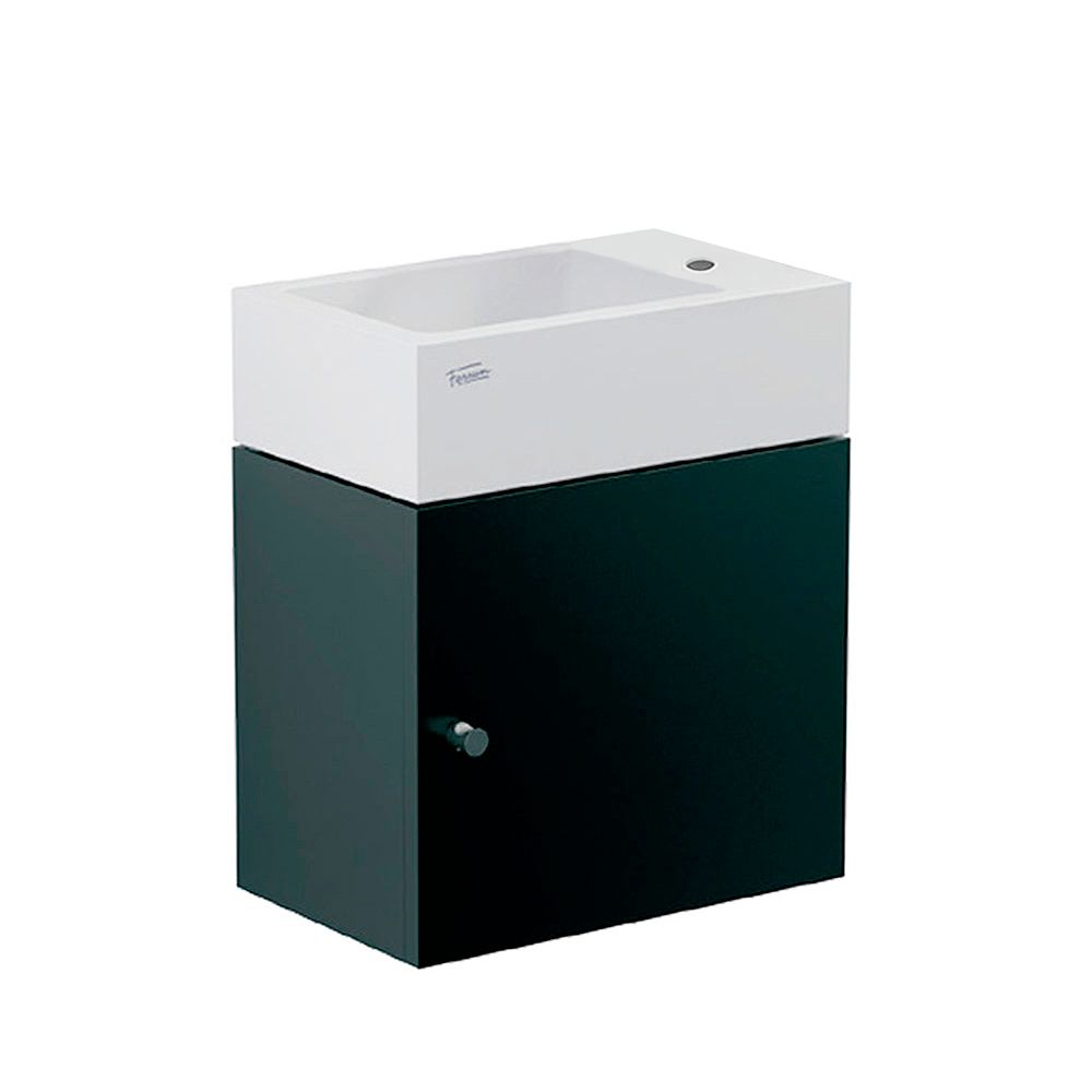 Vanitory Ferrum Toilette YL15A-BN de colgar negro + Bacha