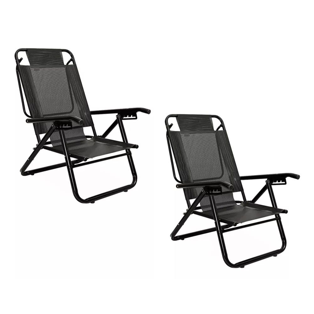 Combo X2 Reposera 5 Posiciones Reforzada Descansar 80052 Hasta 130kg