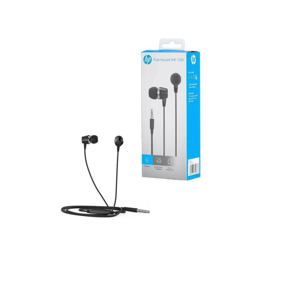 Auriculares Hp Dhe-7000 In Ear Con Mic Y Contol Vol Negro