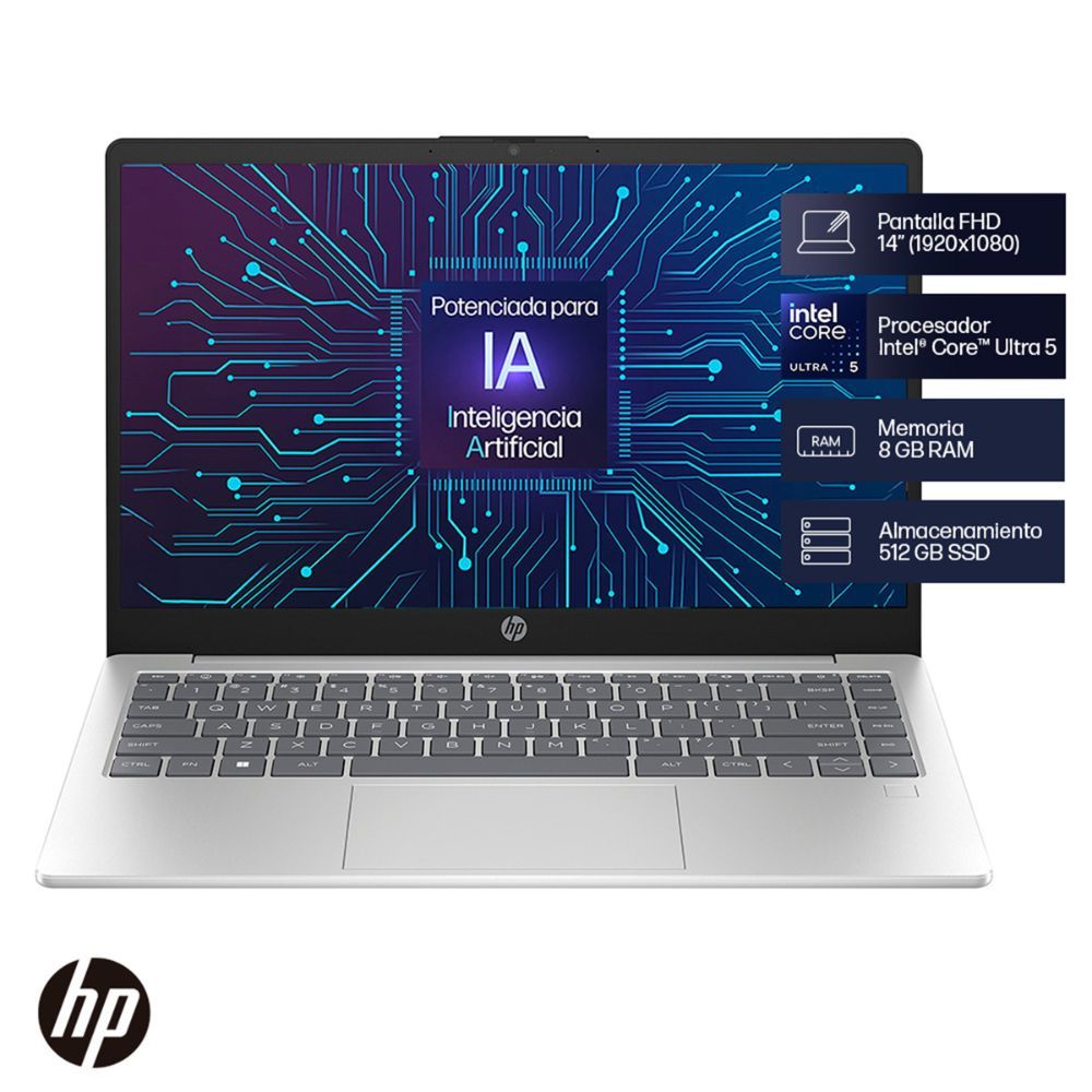 Notebook HP 14" Intel Core Ultra 5 14 Núcleos 8GB 512GB SSD 14-EP1002LA