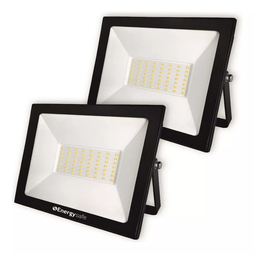 Reflector Exterior Led 50w Luz Fría 56 Leds Ip65 Pack X2
