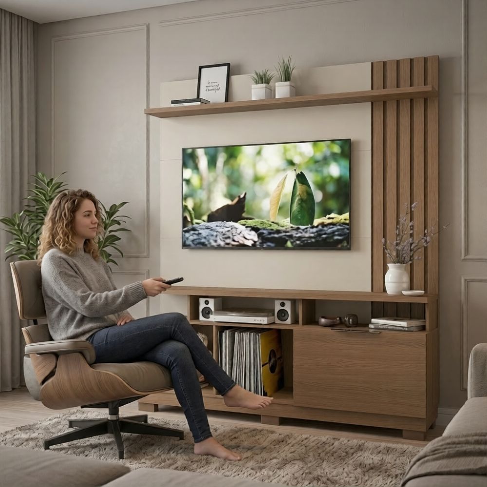 Centro de Entretenimiento para TV ARTHEO Nogal – Modular Mueble Rack TV ...