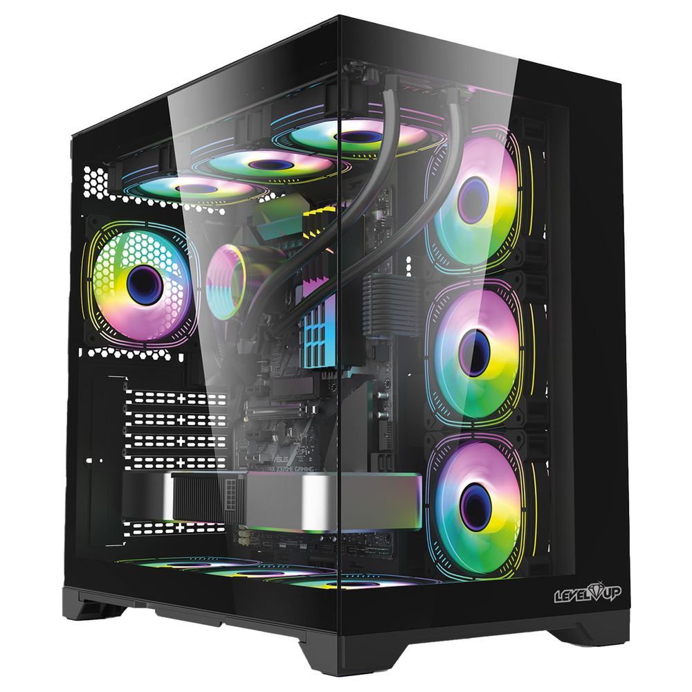 Gabinete Atx Gamer Level Up Argos Argb Vidriado Usb 3.0